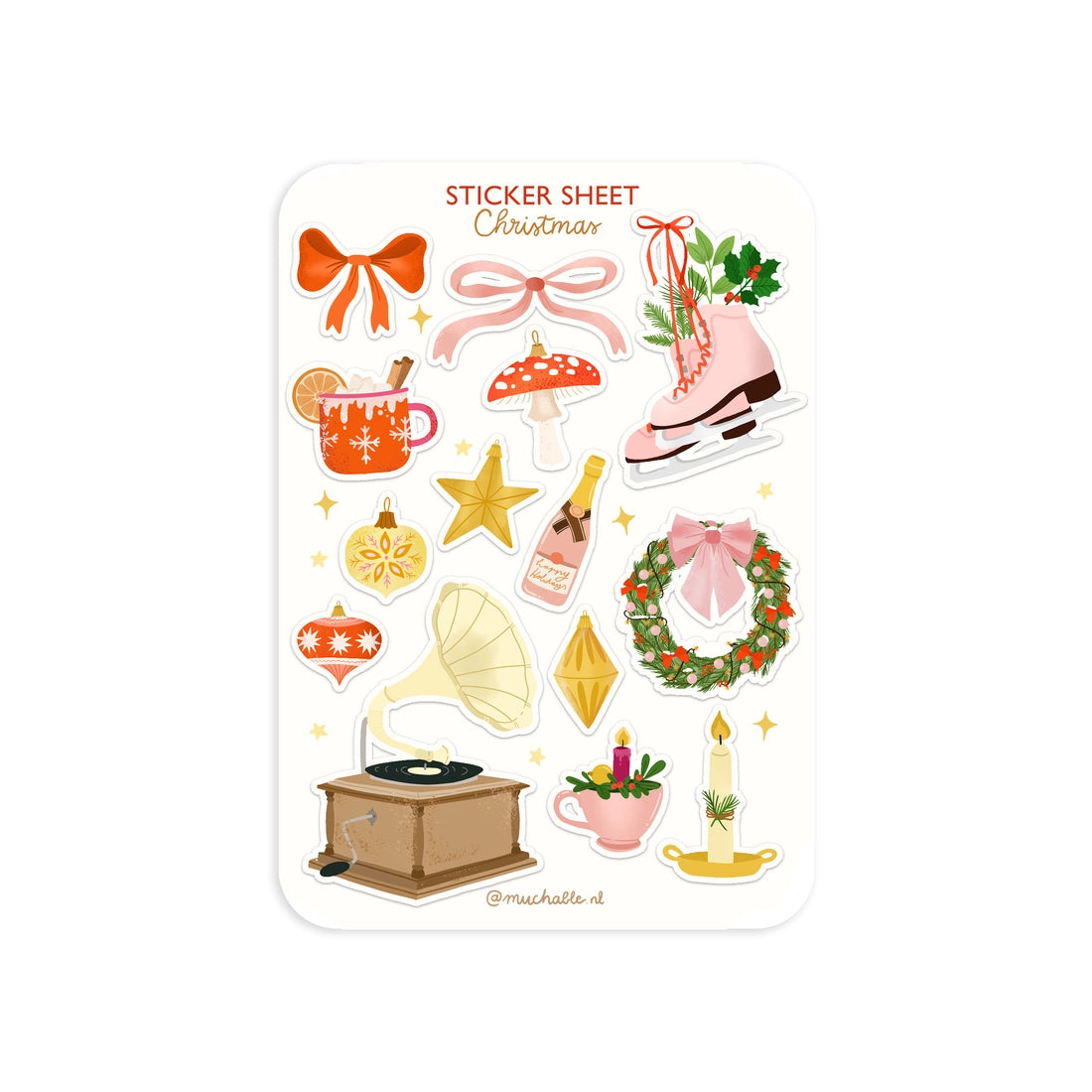 Χριστουγεννιάτικο φύλλο Α6 με αυτοκόλλητα Cute Christmas things 10.5 x ...